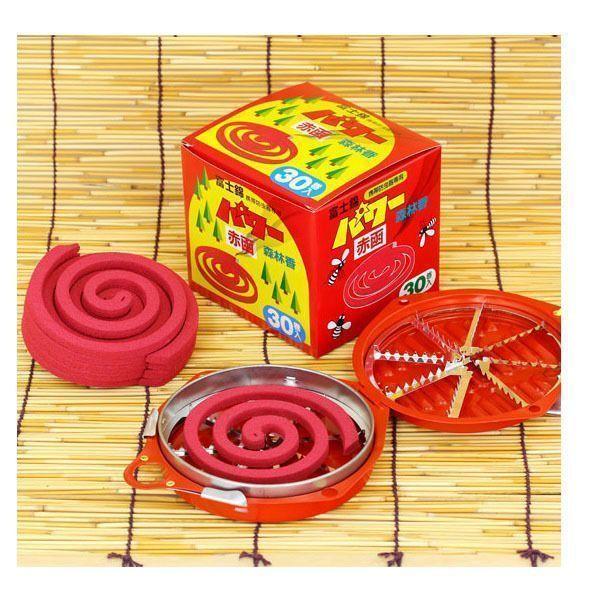 富士錦 携帯防虫器専用 パワー森林香 (赤函) 30巻入 ＆ 携帯防虫器 セット[ パワー森林香(赤函)30巻入の特徴 ]このパワー森林香（赤箱）は普通の線香と比較して、効力を一層強化し線香の厚みを厚くして、煙の量を一段と多く出るようになり...