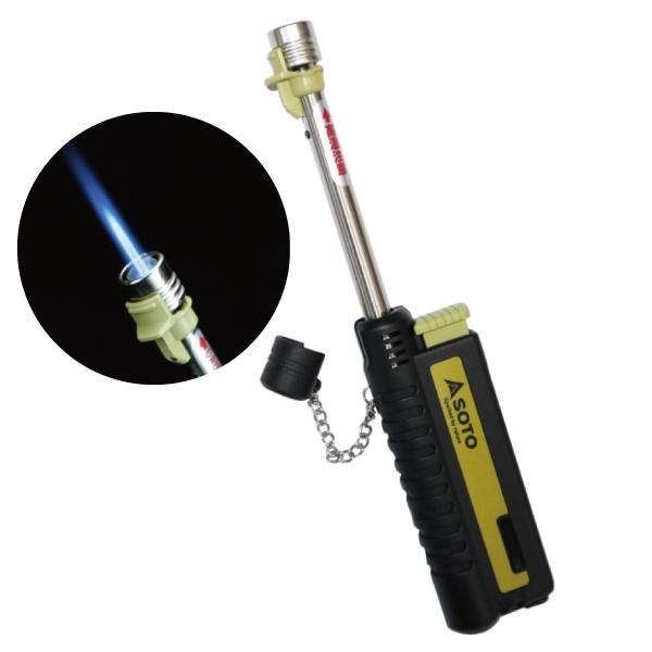 火口がのびる小型耐風バーナー。使用時は伸ばして安全に、収納は縮めてコンパクトに。安全のための火口キャップ付。ポケットや荷物の中での誤作動を防ぎます。また火口内部へのほこり等の進入を防ぎ、点火不良等の不具合を減らします。炎温度1,300℃の強...