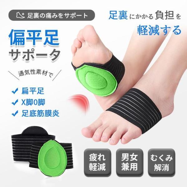 商品内容物：1ペア(左右セット)【こんなお悩みありませんか 】長時間の立ち作業がきつい、転びやすい、歩き方がおかしい、足の裏やふくらはぎ、太ももなどに痛みや疲れを感じる。扁平足は、体を支えるバランスが崩れることで、足や腰に痛みが出るようにな...