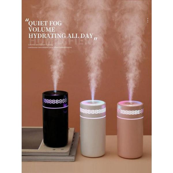 車用、自宅、寝室用 USB 電気式アロマディフューザー エッセンシャルオイル 加湿器 アロマテラピー ミストメーカー ライト付き 卓上 小型 水補充スプレー 加湿 ポータブル ナイトライト ディフューザー 大容量スプレー アロマテラピーマシン