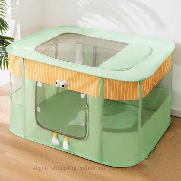 メッシュ素材の折りたたみペットサークルメッシュ素材なので安心して使用出来るほか、ペットの様子も見る事が出来ます。折りたたみ式なので持ち運びが楽。使用後はコンパクトに収納することが出来ます。■特徴:【つまずかない入口の工夫】子犬や小型犬、老犬...