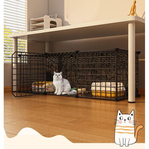 キャットケージ  大型 猫 ケージ ハンモック付き ゲージ ペットサークル コンパクト 室内用 ミニキャットケージ 猫小屋トイレ一体
