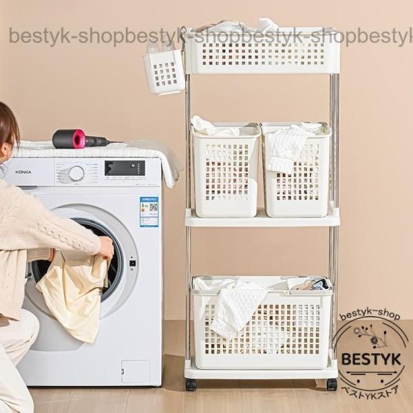 商品詳細：カラー/ホワイトサイズ(cm):画像通りナチュラルカラーのおしゃれなランドリーバスケットです。サニタリースペースをすっきり出来ます。上段の浅バスケットにはバス用品、洗濯機まわりの小物が収納できます。入浴時の着替えや脱衣カゴとしても...