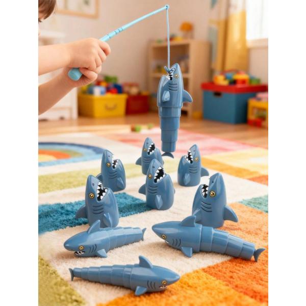 釣りバトル 釣りマスター インタラクティブ 親子サメ テーブルトップゲーム おもちゃ、子供の教育用ボードゲーム、ベビーの誕生日プレゼント