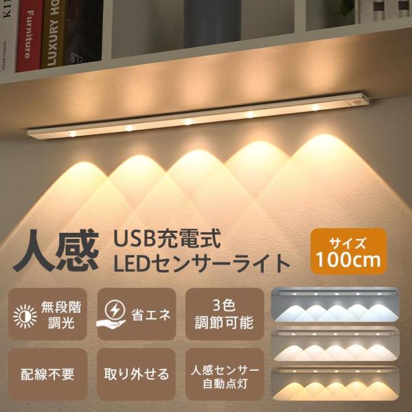 商品詳細:カラー:/画像通りサイズ:/100cm【商品説明】センサーライト 室内 人感 防災 停電 照明 足元灯 無段階調光  ナイトライト デスクライト 明暗センサー LEDライト 授乳ライト 足元ライト USB充電式 節電 省エネ 廊下...