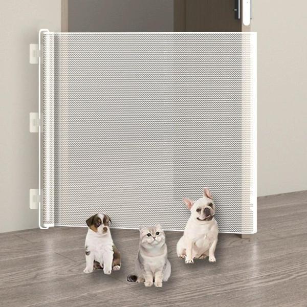 犬ゲート ペットゲート 伸?式フェンス　ペット ゲート  柵 犬用 猫用 ペット用 室内 階段上 セーフティゲート 柵 スチールゲート