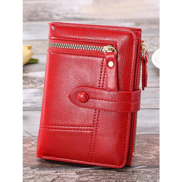 ジッパー付き テクスチャーネオンレッド ファンキーレザー ポータブル クレジットカード IDカード 万能 ミニマリスト ファッション モダン ビジネス 記念日 バレンタインデー バースデーギフト カップル女の子レディ女性ギフトアクセサリープ...