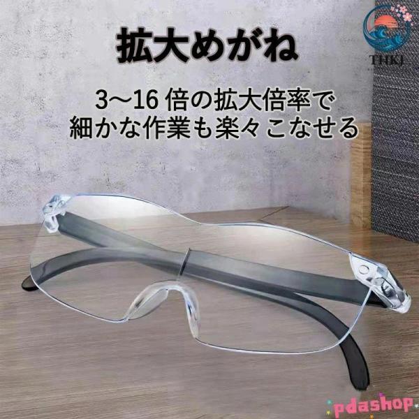 【全品2点で5%OFF】3倍 8倍 携帯 めがね 拡大ルーペ メガネの上から 拡大鏡 12倍 16倍 眼鏡 ルーペ 5倍 拡大 メガネ型ルーぺ ブルーライトカット 10倍 読