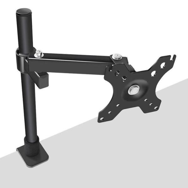 デスクスペースの有効活用 快適 デスクワーク シングル アーム姿勢に合わせてモニターの高さ調整 角度調整 自由自在正しいモニターの位置は肩凝りや腰の痛みの解消にも。14インチから27インチまでのモニターに対応。机を挟み込むタイプ （クランプ...
