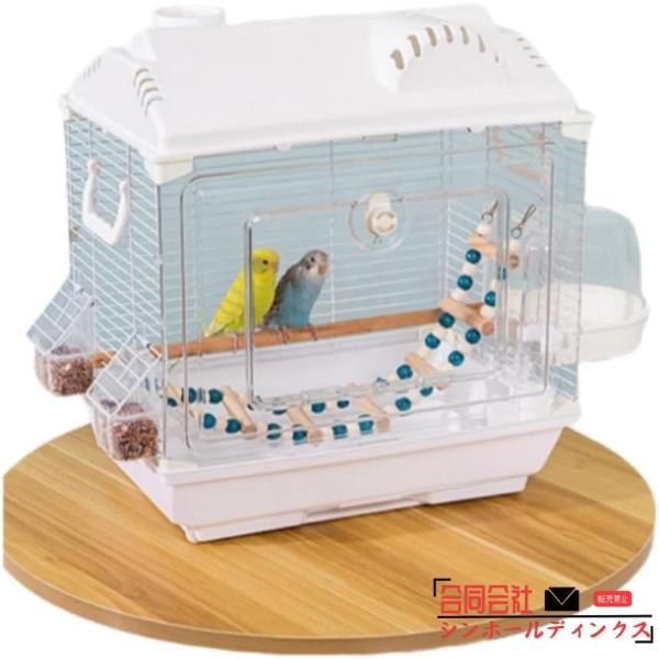 広いスペースで鳥の快適生活をサポート：二重層サイズ 40cm×28cm×71cm、単層サイズ 40cm×28cm×43cm のオウム鳥かご。4?6 羽の小・中型鳥が自由に移動や飛行ができる十分なスペースを提供します。丈夫なワイヤーとプラスチ...