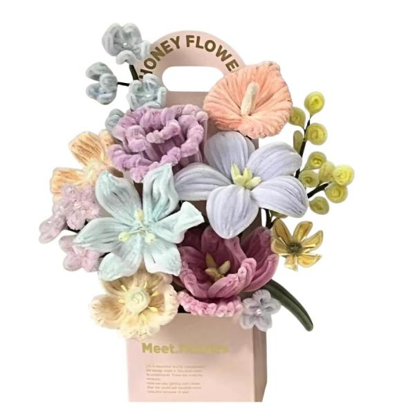 【多彩な選択肢】この手芸モールキットは、豊富な色からお好きなものを選べます。ユリ、蘭、バラ、など、様々な花を再現できるので、インテ飾りにも最適です。特別なギフトや季節のに合わせたカスタマイズが可能です。【初心者にも安心のチュートルビデオ】セ...