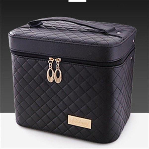 カラー：ブラック、ピンク、ローズ、レッド、シルバーサイズ：24cm*20.5cm*17.5cm素材:PU 防水メイクボックス 鏡付き 大容量 コスメボックス化粧台 バニティケース コスメ ギフト 軽量 ソフトタイプ コスメボックス メークボ...