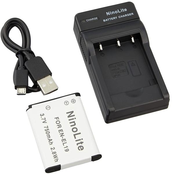 KeyW :デジタル カメラ バッテリー  ENEL19 battery EN-EL19 nikon クールピクス 充電池 電池 デジカメ リチウムイオン パック リチャージャブル  非純正品 Li-Ion 交換 充電式 ニコン バテリー ...