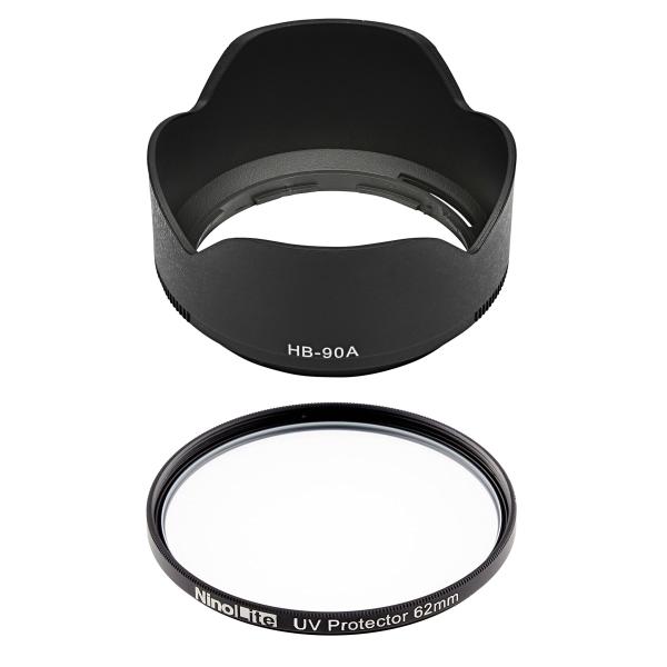Key:カメラ レンズフード 用 一眼レフ ズームレンズ用 nikon nikkor nicon ニコン　lens hood 広角 Zマウントレンズ レンズキャップ62mm LC-62B レンズケース CL-C1 ARCREST PROTE...