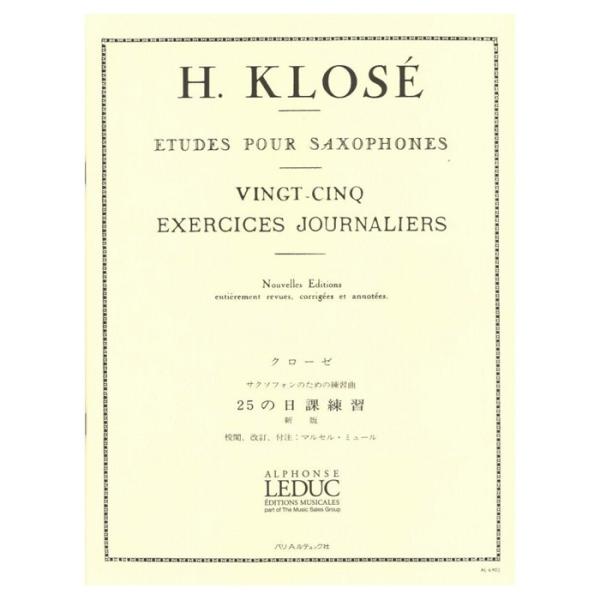 詳細分類：サクソフォーン教則本作曲：Hyacinthe Klose/イアサント・エレオノーレ・クローゼ出版社：Alphonse Leduc（ルデュック）出版年：1951年楽器編成/構成：サクソフォーン校訂者/編曲者：----※当店は国内・輸...