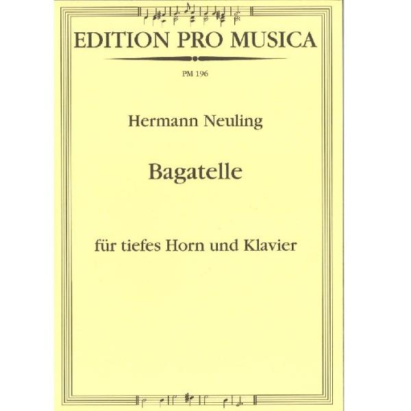 作曲者:ノイリング/Neuling H.編成:Horn Piano出版社:Pro Musica（プロムジカ）出版番号:196 ※当店は国内・輸入楽譜合わせて約2万冊を蔵書しております。楽譜のご相談や在庫状況、納期などお気軽にお問い合わせくだ...