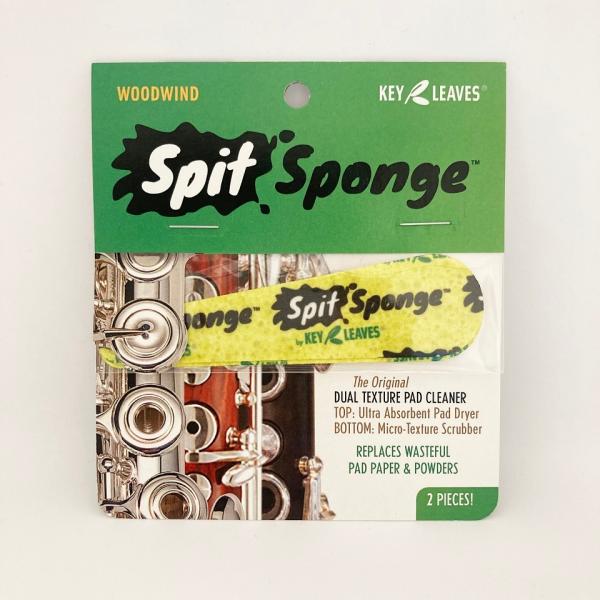 木管楽器のタンポ(パッド)の吸水＆クリーニングに大活躍のSpit Sponge！表面の"Ultra Absorbent Pad Dryer"をタンポ側にあてることで水分をよく吸水し、裏面の細かな凹凸がある"Micro-Texture Scr...