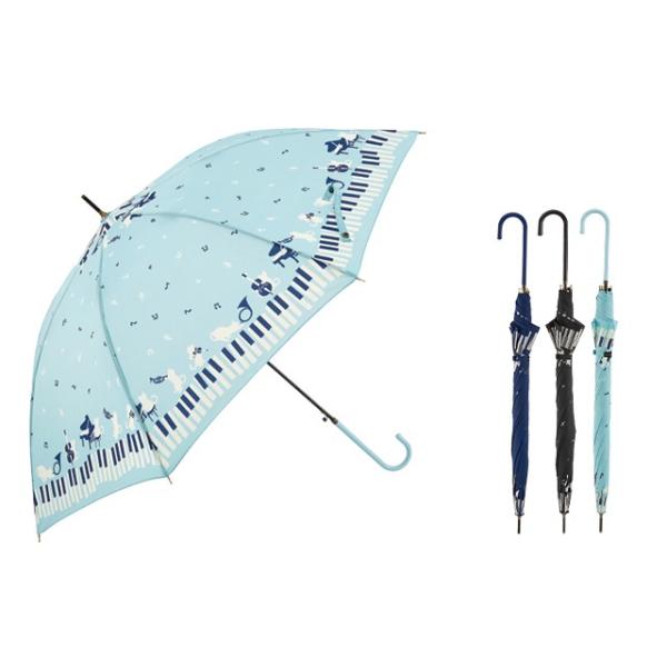 傘 60cmジャンプ 耐風骨使用 軽量 スリム 19SS オーケストラキャッツ柄 ポンジ生地 PUレザー使用 風に強い 3色です。【商品情報】親骨サイズ 60cm中棒 8mm　鉄　親骨・受骨　FRP骨使用　重量330ｇ　手元はおしゃれな細身...