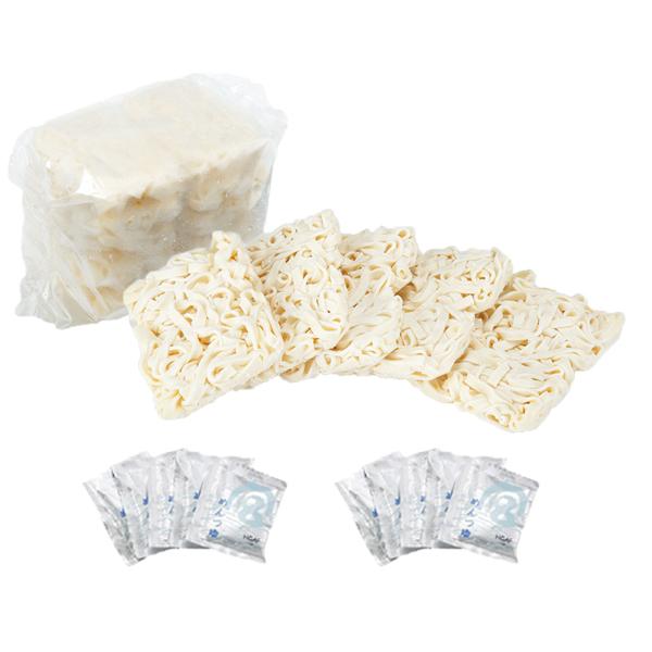 小麦粉100％の打ちたてめんを、ゆで揚げ後瞬時に冷凍することにより、釜揚げ状態のおいしさがそのままとじこめられています。肉厚でもっちりとした食感をお楽しみください。調理時間が短く、お手軽にお召し上がりいただけます。本醸造のこいくちしょうゆを...