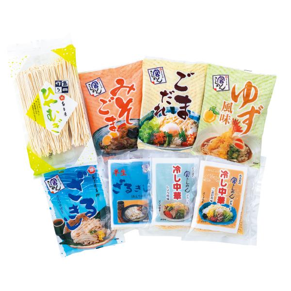宮きしめんの定番商品と変わり種商品をバラエティ豊かに詰め合せました。お試し商品として、また楽しい贈り物としてご利用ください。レシピブック付きです。計10食入〔乾麺〕　宮ざるきしめん・ごまだれきしめん・ゆず風味きしめん・みそごまきしめん　各1...