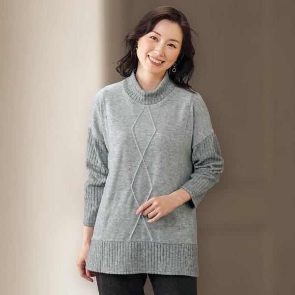プルオーバー トップス レディース おしゃれ 秋冬 ミセス シニア