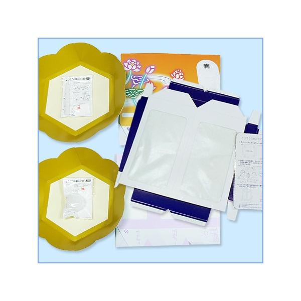 おひとり様1点のみの購入商品です。●セット内容／華（30分ロウソク付）１ヶ、藤（2時間ロウソク付）１ヶ、　　　　　　　藍（30分ロウソク付）１ヶ、藍（2時間ロウソク付）１ヶ●会議や提案用に、お選びいただきやすい流し灯篭サンプルセットです。　...
