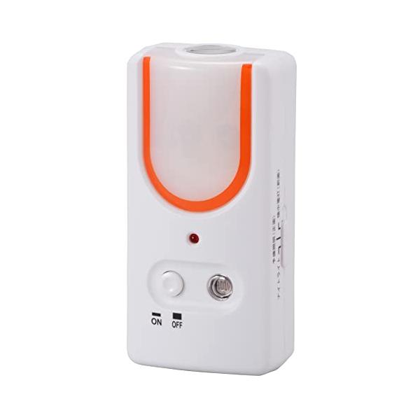 カラー：ホワイトサイズ：外形寸法:幅4.9×高さ9.85×奥行3.55cm(プラグ収納時スタイル：モダン電源：AC100V 50/60Hz光源：オレンジLED2灯（予備照明・ナイトライト）、白色LED1灯（懐中電灯）内蔵充電池：ニッケル水素...
