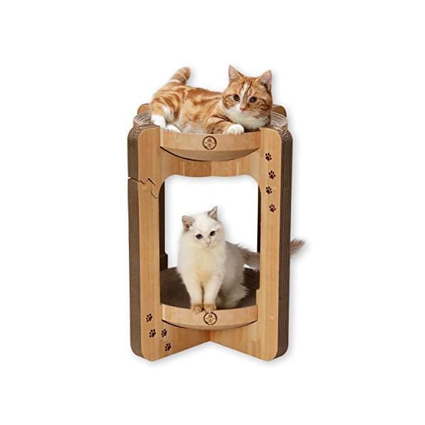 【人気つめとぎが夢のタワータイプで登場】 猫壱の人気商品バリバリボウル。やわらかな猫のカラダにぴたりとフィットするすり鉢構造のつめとぎベッド。 そんな大人気商品が２段タワーになって登場です。 バリバリボウルと同じすり鉢構造のつめとぎベッドを...