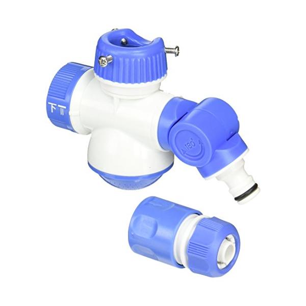 用途:蛇口の分岐特徴:ホースをつないだまま蛇口の機能をアップできる適合ホース内径:12~15mm・外径:20mm仕様:横向ホース180度可動本体部:ABS樹脂