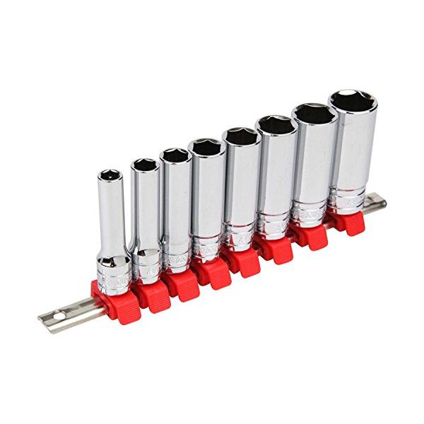 サイズ：差込角9.5mm、セット:5/16・3/8・7/16・1/2・9/16・5/8・11/16・3/4インチスタイル：ディープ/インチセット内容:5/16・3/8・7/16・1/2・9/16・5/8・11/16・3/4インチ差込角:9....