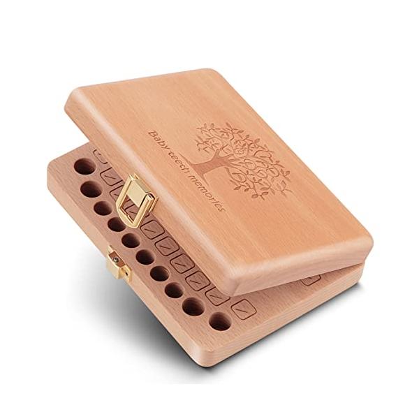 カラー：原色の刻まれた木スタイル：不拘一格【上品なケヤキ材】：この乳歯ケース湿気と腐食に強い、重くてしっかりした耐衝撃性のよいケヤキ材で仕上げた高品質な木製乳歯ケースです。【仕様】： サイズ：15×11×4cm、重量：約350g、歯入れ穴直...