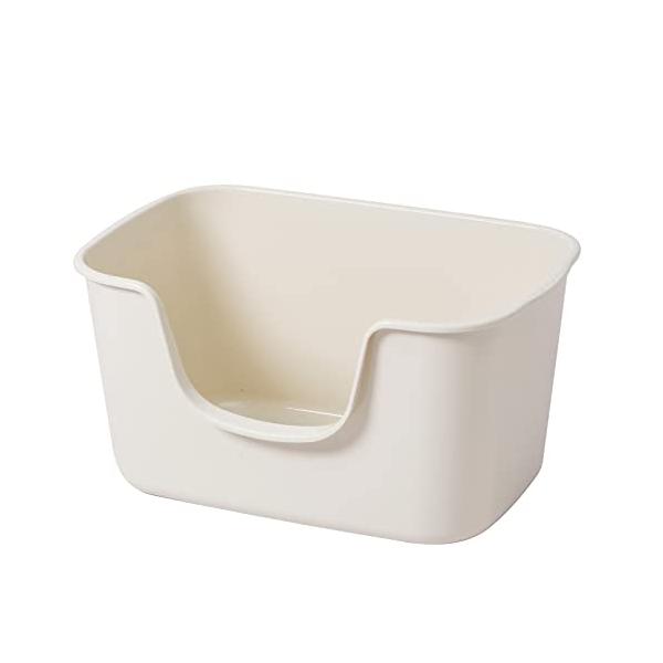 カラー：クリームサイズ：XLスタイル：モダン本体サイズ(幅×奥行×高さ): 64x42x33cm特大サイズは、より大きな猫や複数の猫の世帯に適しています柄の位置がかわいい魚の形をしたデザインで、猫トイレの質感が良い猫の出入りがしやすい大開口...