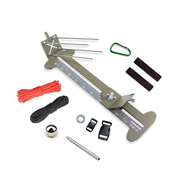 カラー：カーキ豪華セット：ブレスレットジグ　二つパラコード(2x3m)　二つプラスチックバックル　二つ粘着パッド　一つハングバックル 一つステンレスボール　一本編み針頑丈性：本商品は本体が金属から作られ、壊れ安い木制ではなく、しっかりして軽...