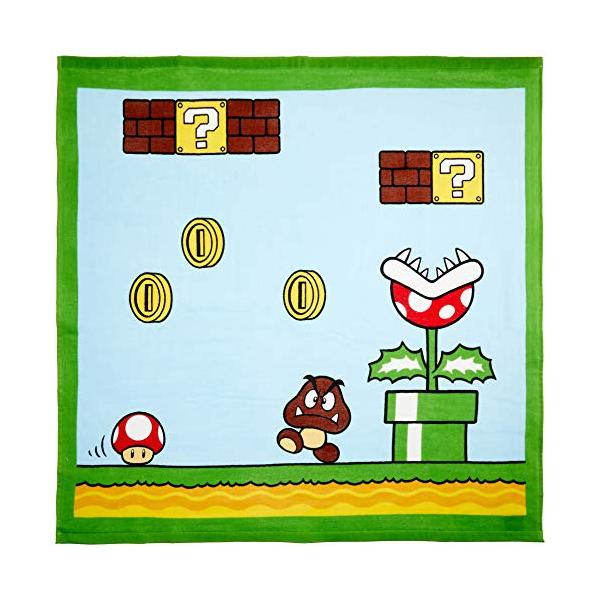 カラー：マリオサイズ：90×90cmスタイル：かわいい生産国:中国仕様:表:ガーゼ・裏:無撚糸・染料プリント【スーパーマリオ】赤い帽子に青のオーバーオール、トレードマークの口ひげ。いつも陽気で明るいマリオ。走って、跳んで、スーパーキノコでパ...
