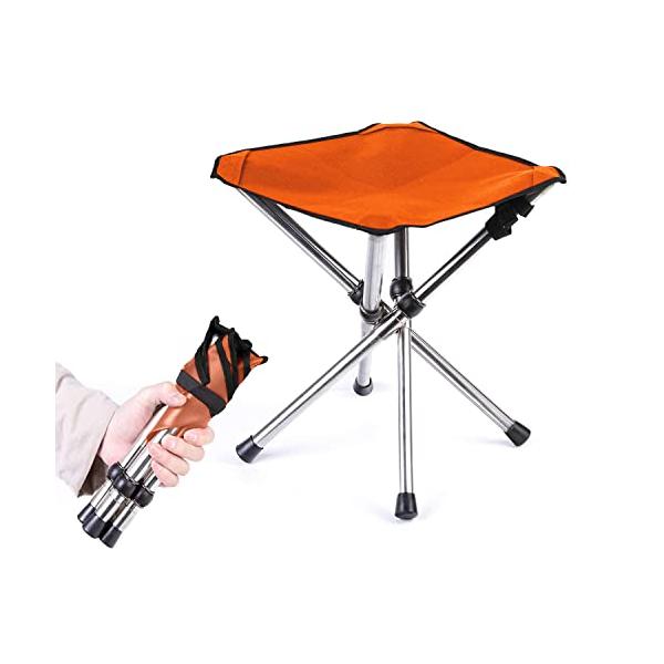 カラー：Orangeスタイル：キャンプ【頑固・安定性抜群】当店の折りたたみ椅子は高品質なステンレス鋼製で、丈夫さをします。4本フレームが建築にも使用されるステンレス鋼素材を採用されることで、強度が高く、摩耗しにくい、耐食性が良いです。静止し...