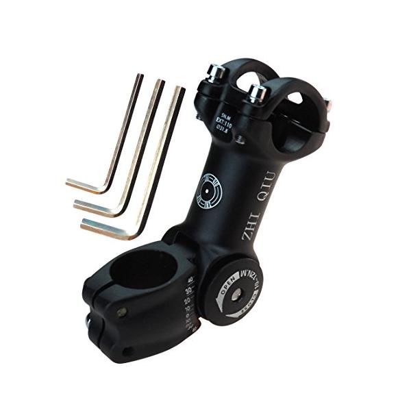 カラー：31.8mm*28.6mm*110mm6061アルミニウム合金３D-CNC鍛造（ダイカストの製品より、高密度で軽量）４つのステンレス製のネジで固定され、更に安全になる（取付道具：六角レンチ付き）０〜80度調整可能、走行中の快適さを一...