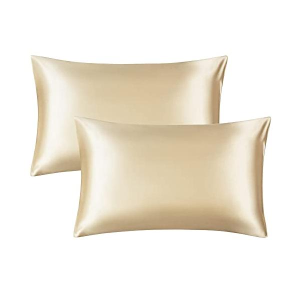 カラー：シャンパンサイズ：35*50【枕カバー ２枚セット】ピローケースは標準サイズ（43×63cm）の枕に適用します。ファスナー式ではなく封筒型です。枕カバーの取り付け・取り外しは簡単です、お子様にも安心してお使いいただけます。【寝心地最...
