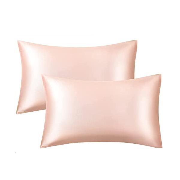 カラー：ローズサイズ：35*50【枕カバー ２枚セット】ピローケースは標準サイズ（43×63cm）の枕に適用します。ファスナー式ではなく封筒型です。枕カバーの取り付け・取り外しは簡単です、お子様にも安心してお使いいただけます。【寝心地最高】...