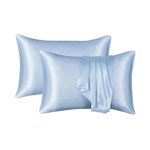 カラー：空色サイズ：50*70【枕カバー ２枚セット】ピローケースは標準サイズ（43×63cm）の枕に適用します。ファスナー式ではなく封筒型です。枕カバーの取り付け・取り外しは簡単です、お子様にも安心してお使いいただけます。【寝心地最高】生...