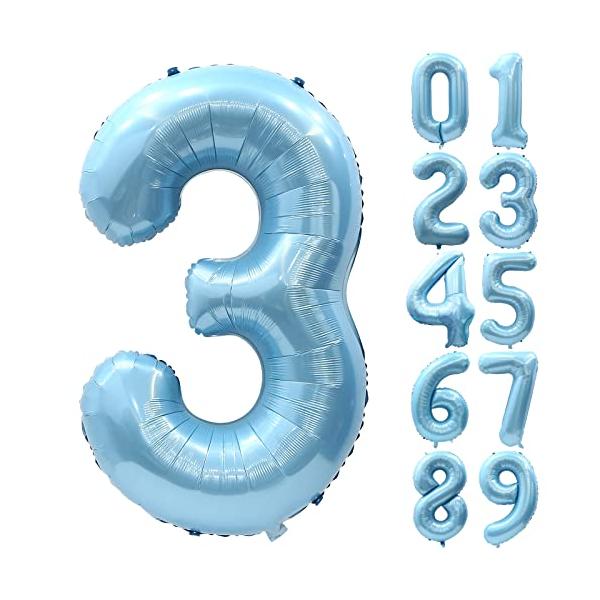 カラー：ミルキーブルーサイズ：数字3【ナンバー“0”】約90cmのBigな数字バルーンです！写真映えするので、大事な日の記念にピッタリです。0〜9のお好きな数字をください。【特大サイズ】インパクトが大きい90cm！どんな場所でも映える数字バ...
