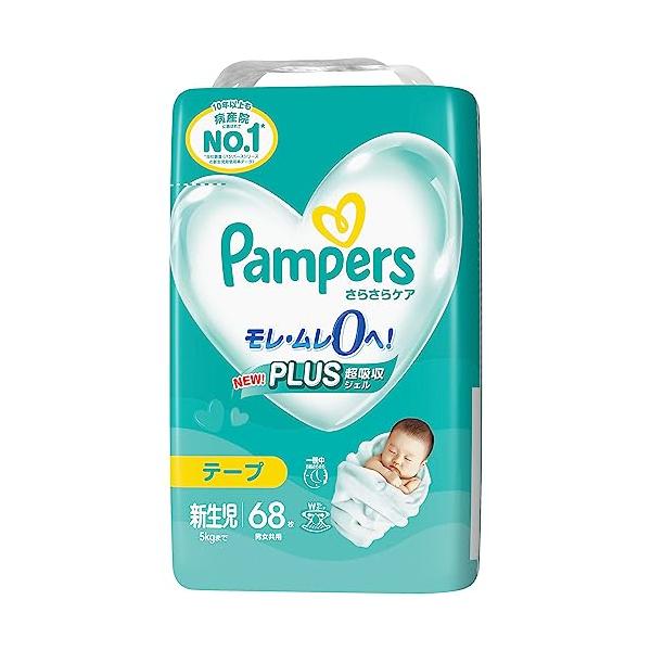 サイズ：新生児【NEW! パンパース さら さらケア テープ】PLUS超吸収ジェルとWモレガード　モレ・ムレ0へ！【NEW！超吸収ジェル】吸収ジェルを増量*。おしっこやゆるうんちをすばやく吸収・分散させ、赤ちゃんのお肌をさら さらに保ちます...