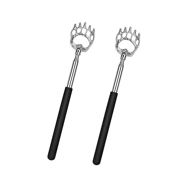 カラー：ブラックサイズ：2個 (x 1)【携帯便利・伸縮可能 】本体:ステンレス、収縮時約22cm、伸長時約68cm、伸縮自由なので、鞄の中に入れて、旅行にも持って行けますから、かゆくなったらいつでも使えます。【耐久性優れた】良質なステンレ...