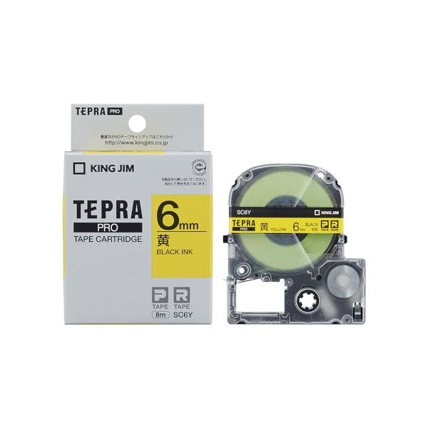 カラー：黄/黒文字サイズ：6mm型番 : SC9Y長さ : 8mm幅 : 6mmラベル色 : 黄文字色 : 黒