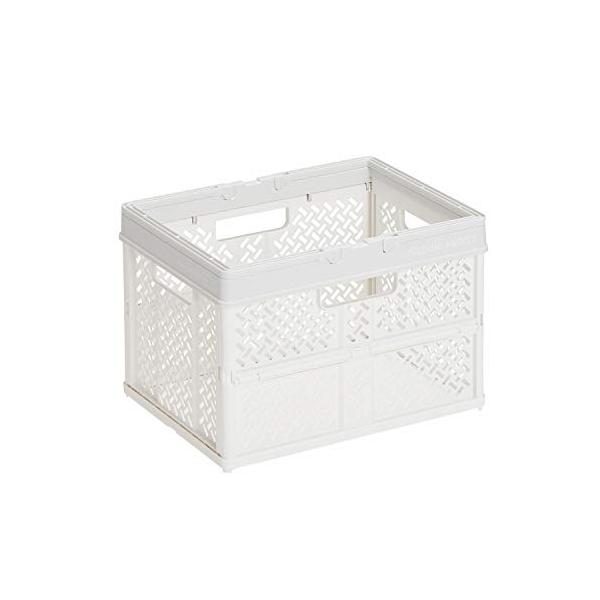 カラー：ホワイトサイズ：Smallスタイル：持ち手付きバスケットハンドル付きで持ち運びやすいバスケット！取っ手と中央部の持ち手もあるので、どこからでも持ち運びラクラク！Lサイズの上に２個並べて重ねられるサイズです。車、キッチン、キッズ収納、...