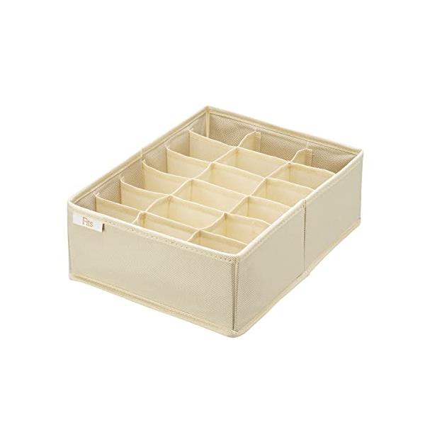 カラー：ーサイズ：Largeスタイル：1個収納ケースの中を整理整頓できる布製ボックスです。18マスに分かれているので、靴下やハンカチ、子供用グッズ（スタイやよだれカバー）など小物の整理におすすめです。