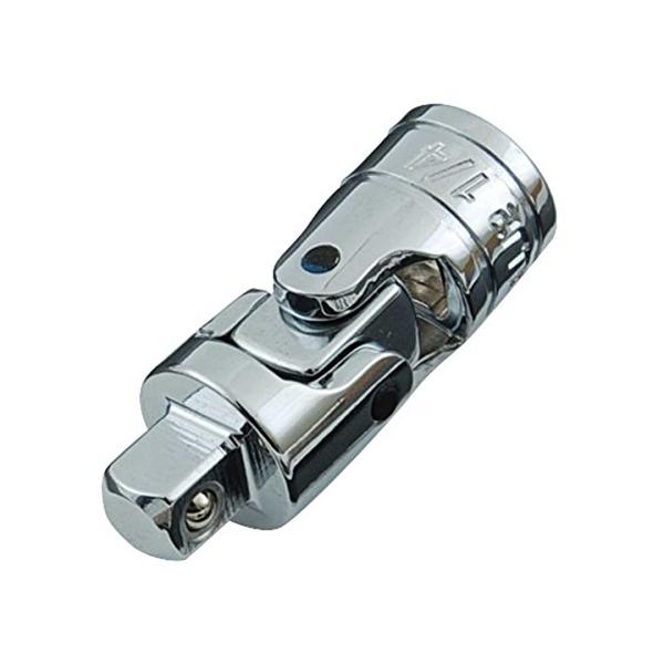 カラー：シルバーサイズ：差込角6.35用途:ハンドル、ソケット間に挟み、狭い箇所で角度を付けるジョイント特徴1:あらゆる角度から、滑らかな回転作業ができる特徴2:上下左右二軸首振り機能で斜めの角度から作業が可能差込角:6.35mm(1/4イ...