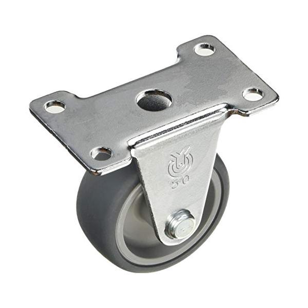 カラー：グレー●許容荷重(daN):25●車輪径(mm):50●取付高(mm):65●取付寸法(mm):56×28●車輪材質:エラストマー