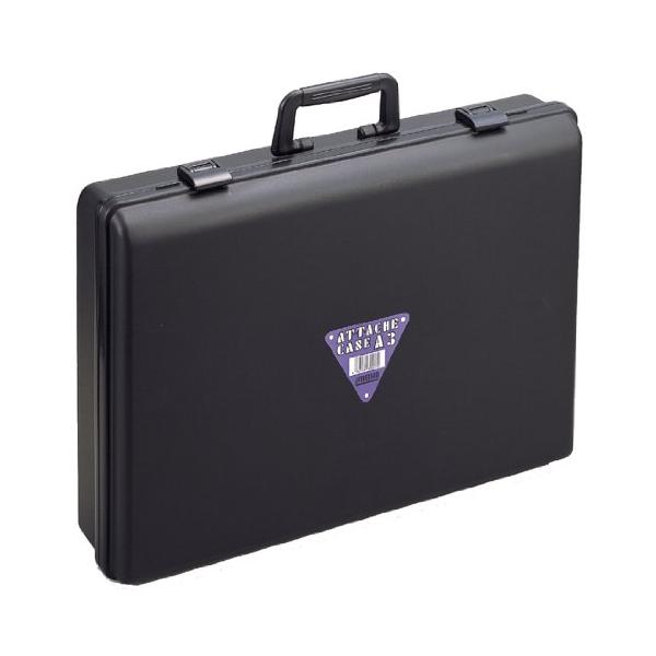 カラー：ブラックA3サイズの書類などが収納できます。樹脂部には丈夫な耐衝撃性コーポリマーを採用。ヒンジにはステンレスピン採用。スム ーズな開閉が長く続きます。外寸:468*344*105mm内寸:450*320*75mm(蓋底100mm)カ...