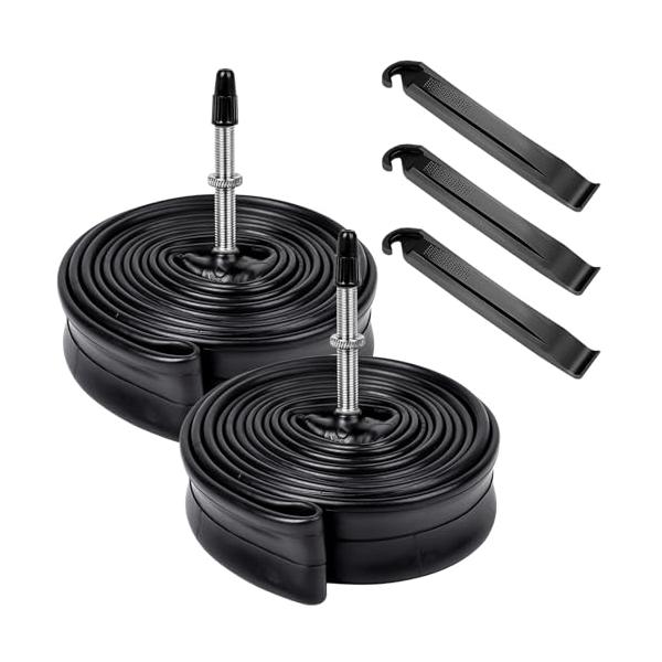 【700x35C-43C自転車チューブ 肉厚】：700x35C/36C/38C/40C/42C/43C の自転車に適用され、仏式バルブ FV48mm。ロードバイクや電動アシスト自転車に適しています。注意：購入前にタイヤのサイズをチェックして...