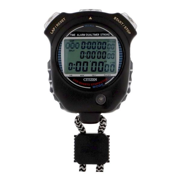 単純計時・積算計時・スプリットタイム計時（99ラップ・メモリー付き）●時刻表示（12/24時間切換式）●カレンダー表示●めざまし機能付●カウントダウンタイマー付●ペースカウント機能付●ストローク測定機能付●防滴タイプ（JIS防滴II型）●電...